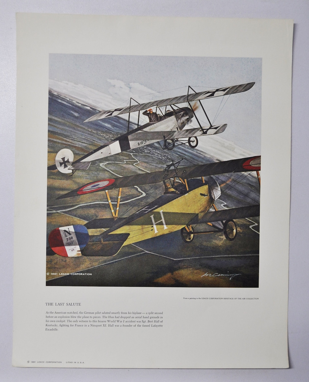 The Last Salute - Original Military Print / Litho 1960's (ww1 Plane ...
