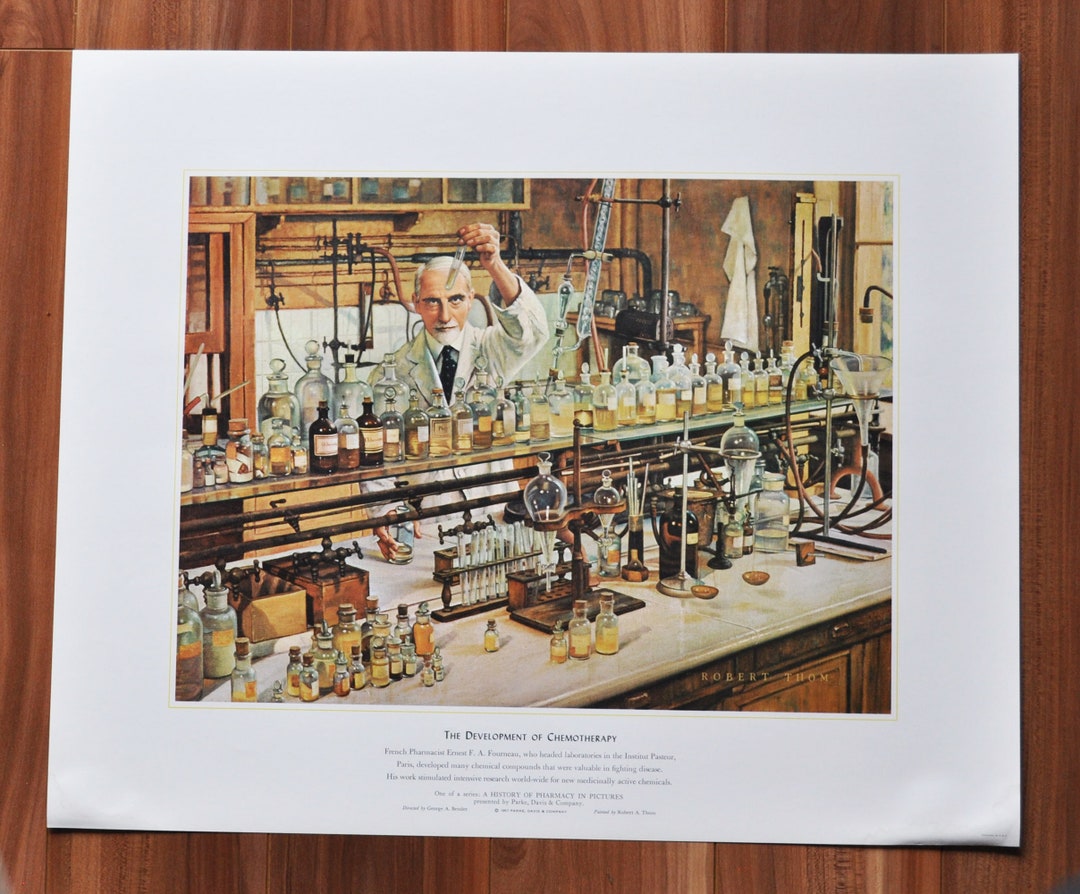 The Development of Chemotherapy, Original Medical Print / Poster 1950s ...