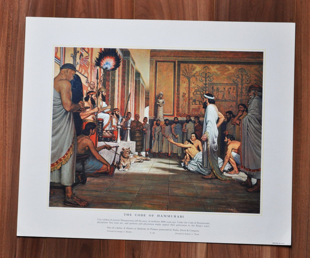 The Code of Hammurabi Original Medical Print / Poster (history ...
