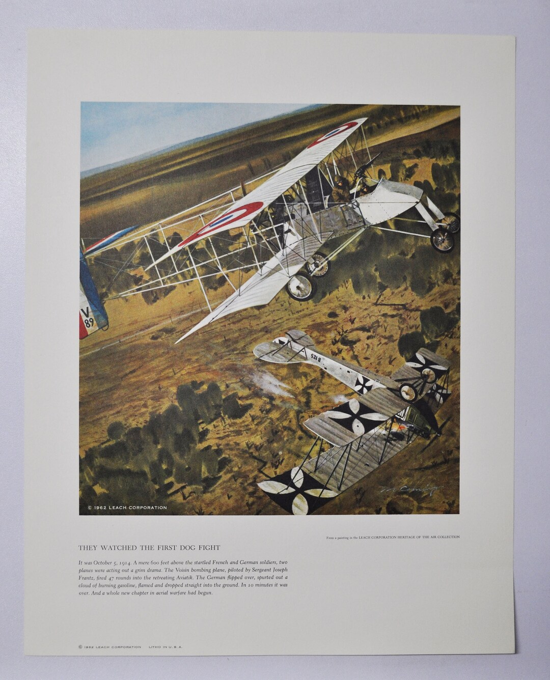 They Watched the First Dog Fight - Original Military Print / Litho 1960 ...