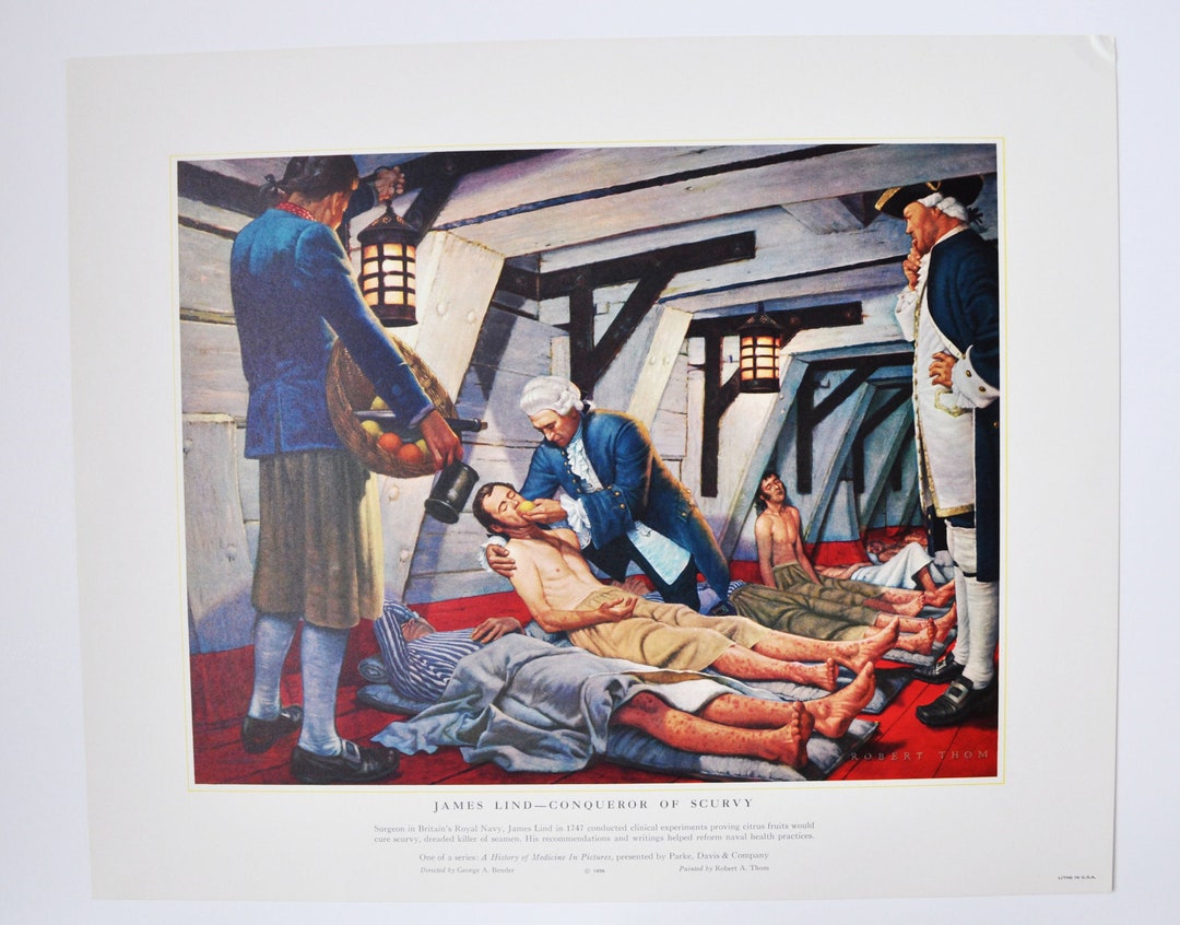 James Lind: Conqueror of Scurvy Original Medical Print / Poster ...