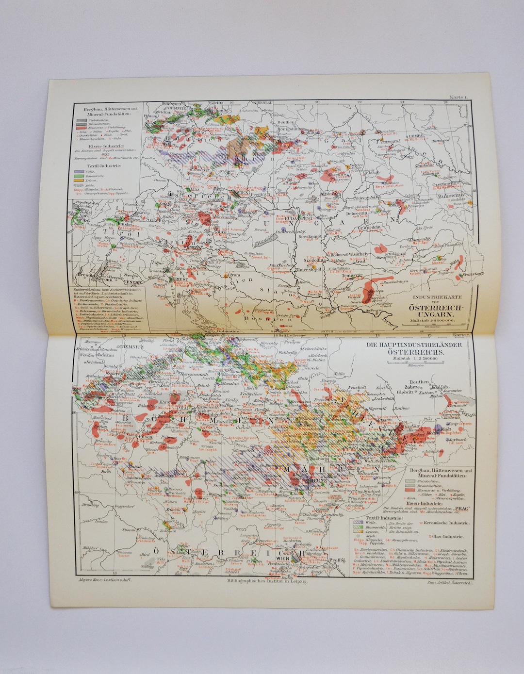 Industrial Map Austria - Original Antique Map From 1902 (country, City ...