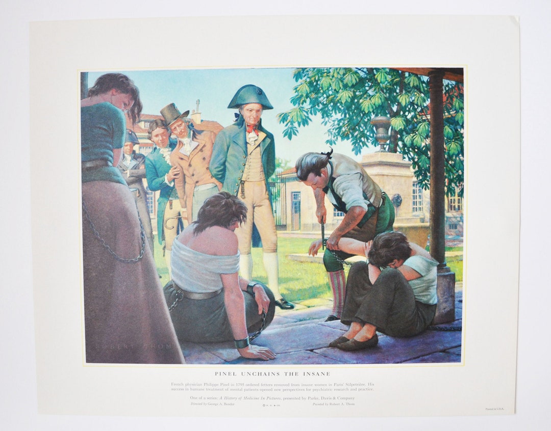 Philippe Pinel Unchains the Insane Original Medical Print / Poster ...