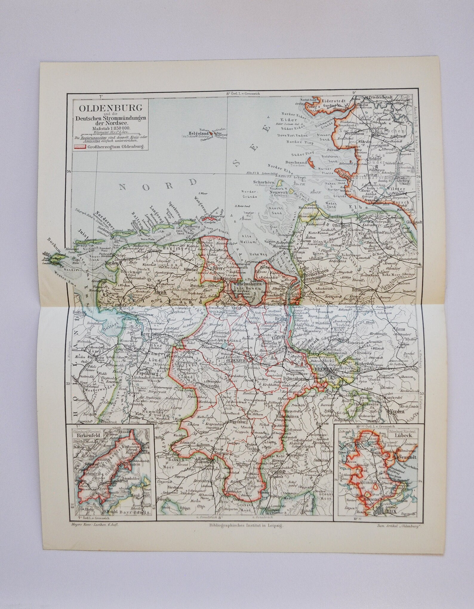 Oldenburg (germany) - Original Antique Map From 1902 (country, City ...