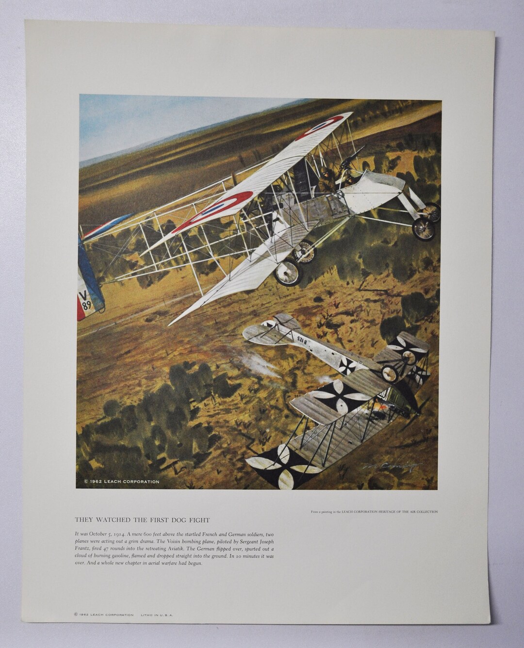 They Watched the First Dog Fight - Original Military Print / Litho 1960 ...