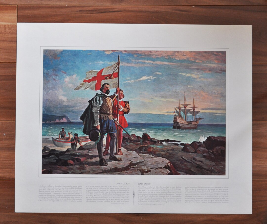 John Cabot - Original History Print From 1967 (italian Navigator ...