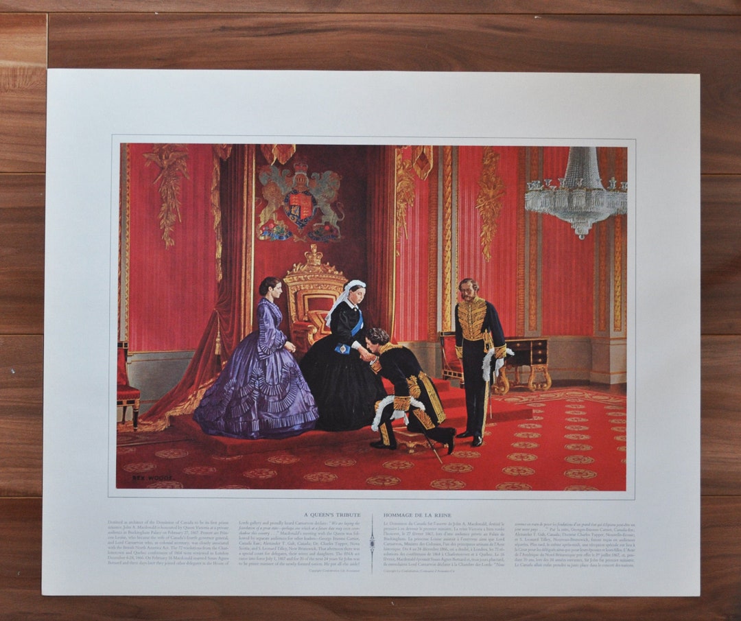 A Queen's Tribute - Original History Print From 1967 (dominion of ...