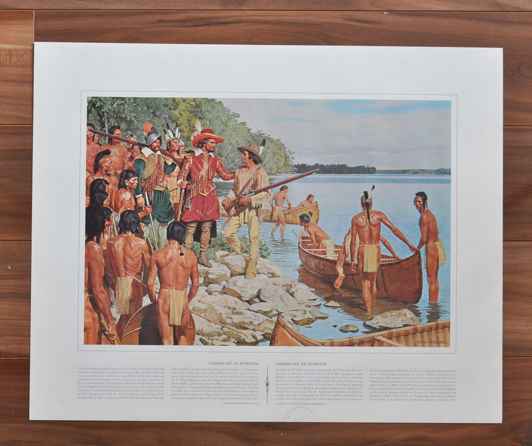 Champlain in Huronia - Original History Print From 1967 (canada, New ...