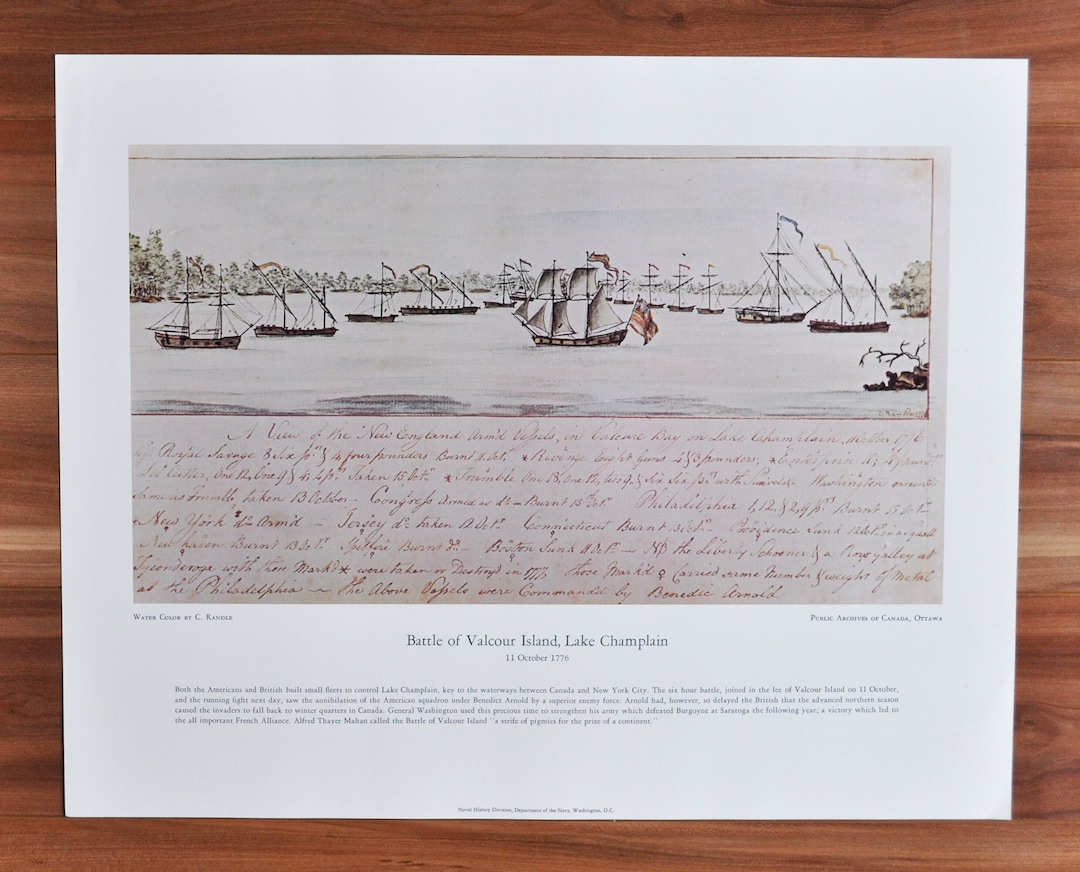 Battle of Valcour Island, Lake Champlain October 11 1776 - Original ...