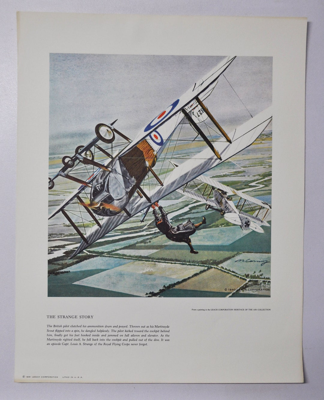 The Strange Story - Original Military Print / Litho 1960's (ww1 Plane ...