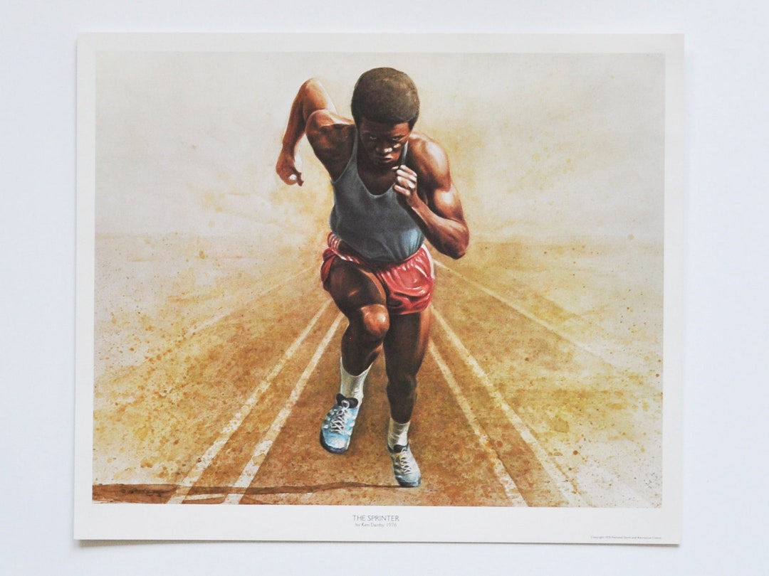 The Sprinter - Original Sport Print/poster - From the 1970s (olympics ...