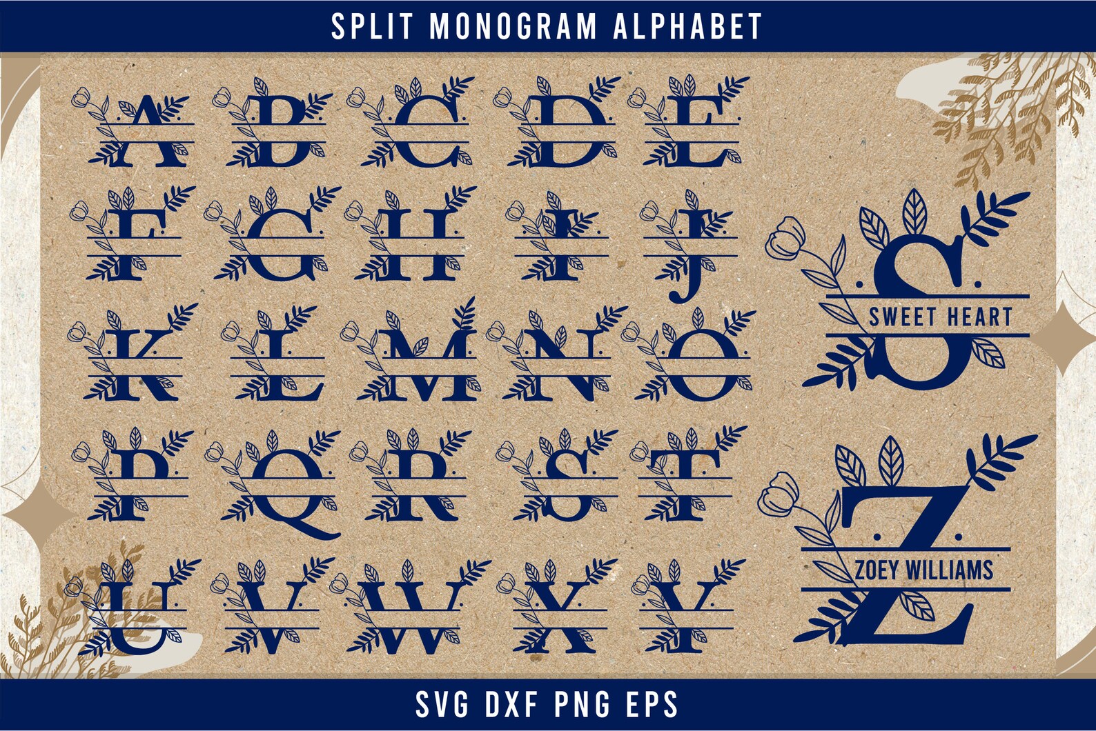 Split Monogram Bundle Svg Split Monogram SVG Split Monogram - Etsy
