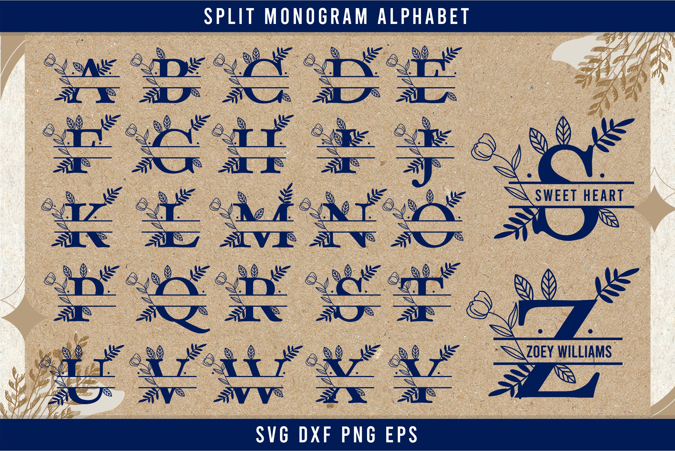 Split Monogram Bundle Svg Split Monogram SVG Split Monogram - Etsy