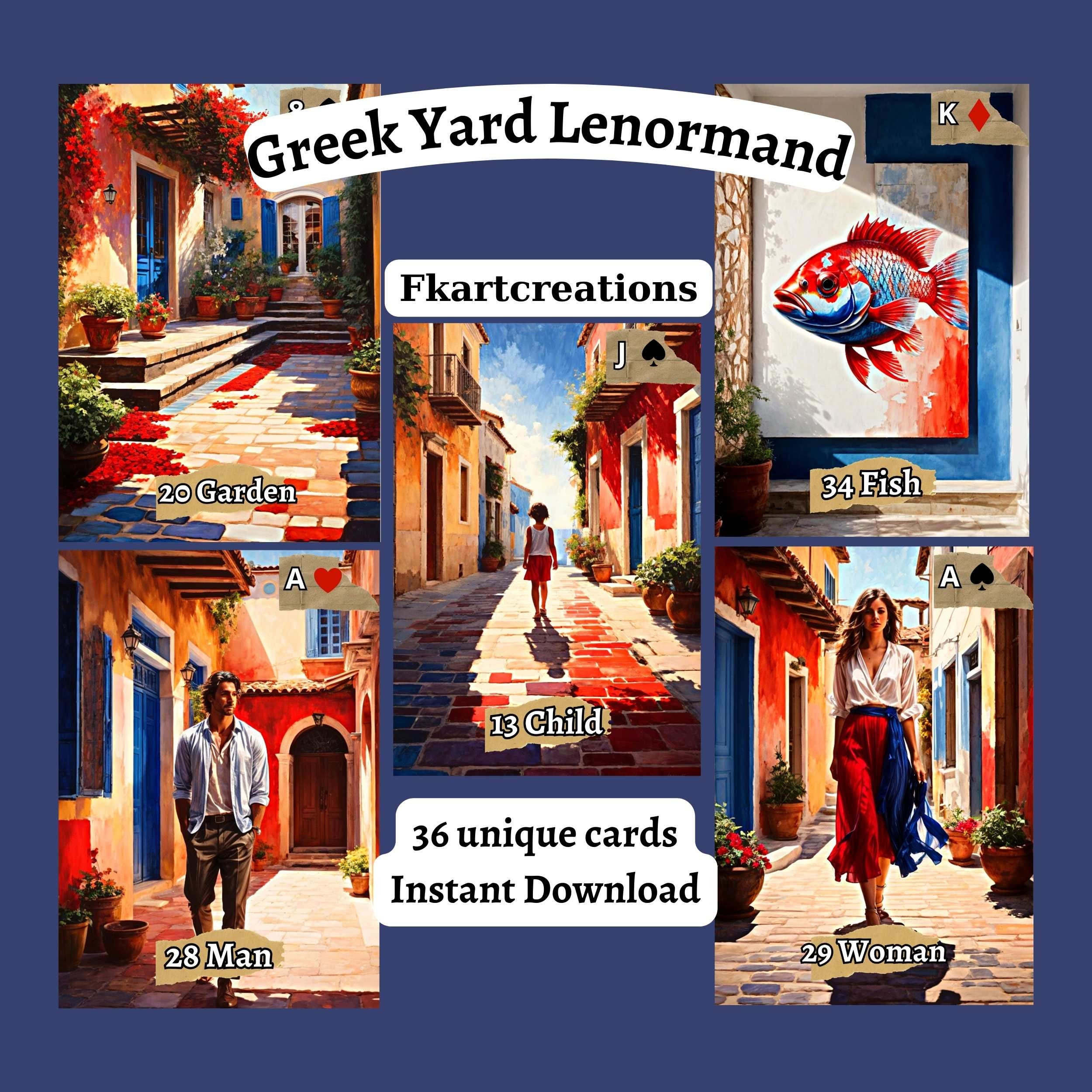 Instant Download Printable Cards Greek Yard Lenormand - Etsy
