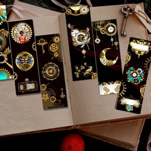 Instant Digital Download Set of 6 Steampunk Clock-themed Bookmarks ...