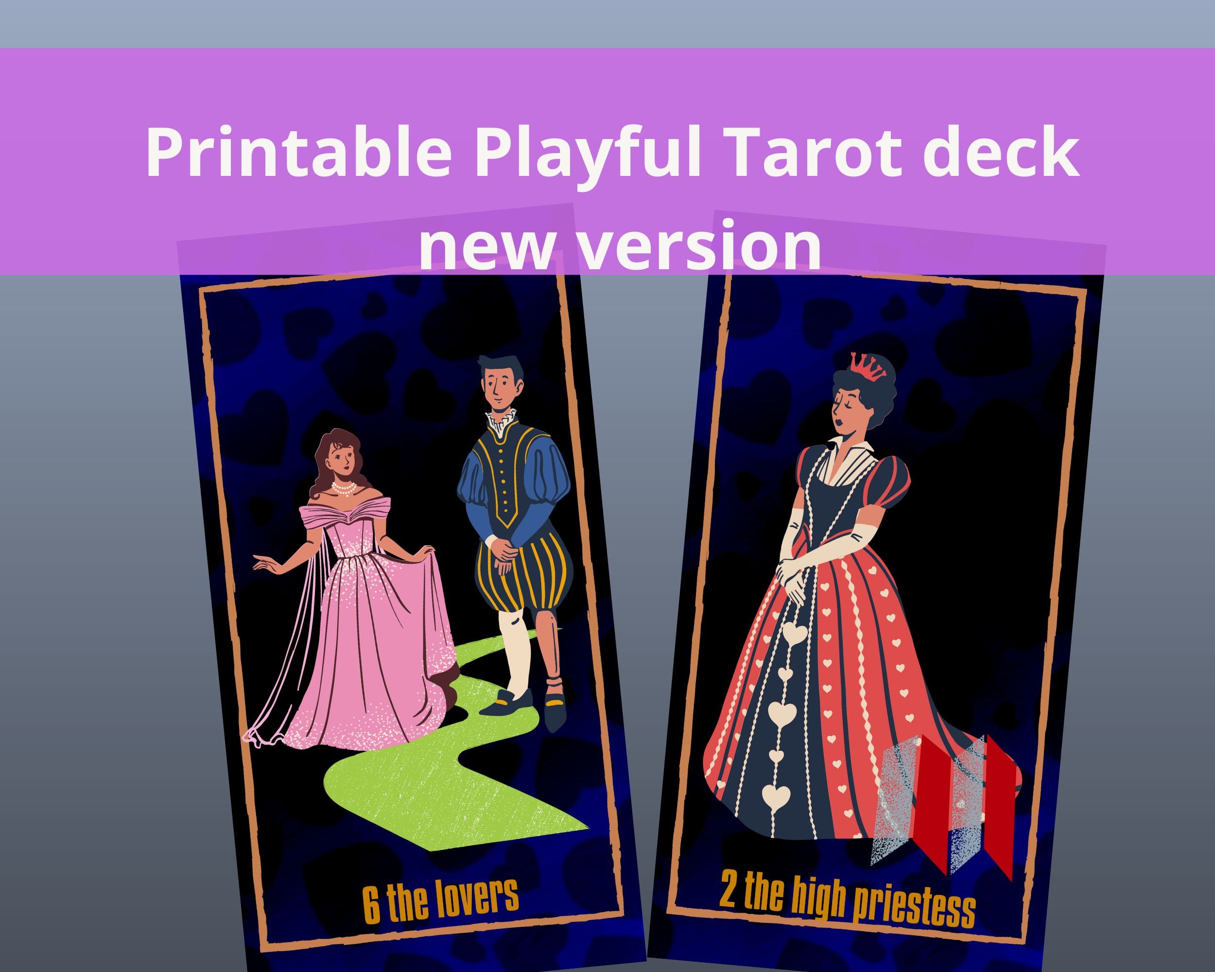 Playful Tarot Deck: 78 Unique Printable Cards (digital Files) - Etsy