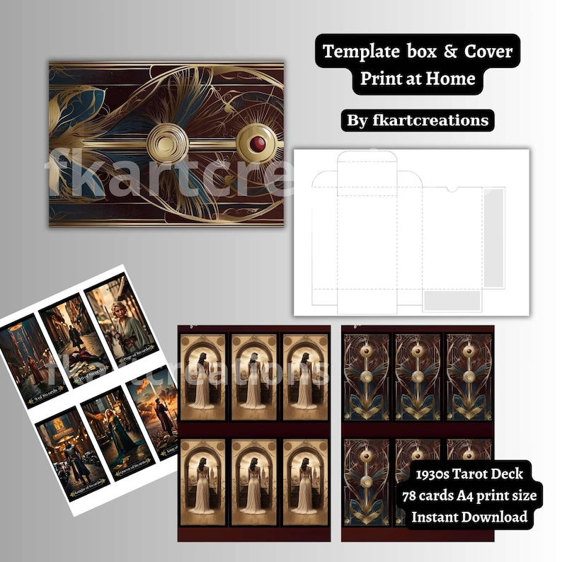 1930s Tarot Deck: Printable Rider-waite Style Cards (digital Download ...