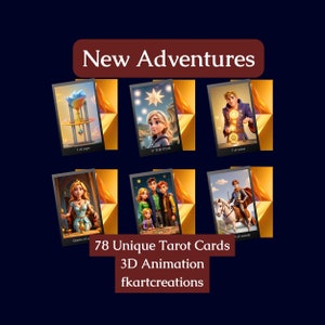 Instant Download 78 Unique Tarot Cards, New Adventures Tarot Deck: 3D ...