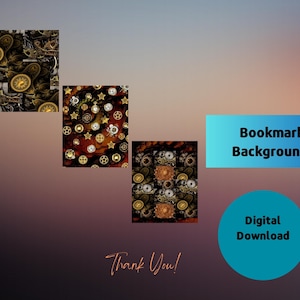 Instant Digital Download Set of 6 Steampunk Clock-themed Bookmarks ...