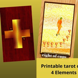Printable Unique Tarot Deck 4 Elements Modern Tarot Deck Print Instant ...