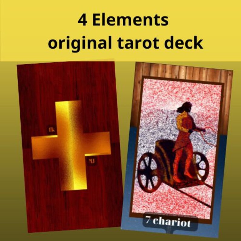 Printable Unique Tarot Deck 4 Elements Modern Tarot Deck Print - Etsy