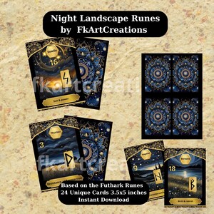 Instant Download Unique Runic Art Card Deck: Explore Fkartcreations ...