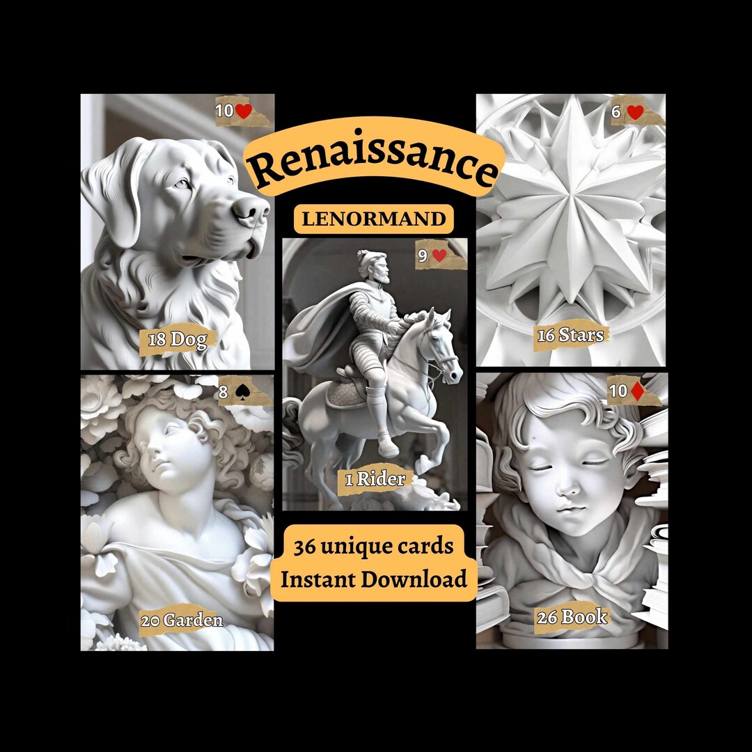 Instant Download Printable Lenormand Cards, Step Into the Renaissance ...