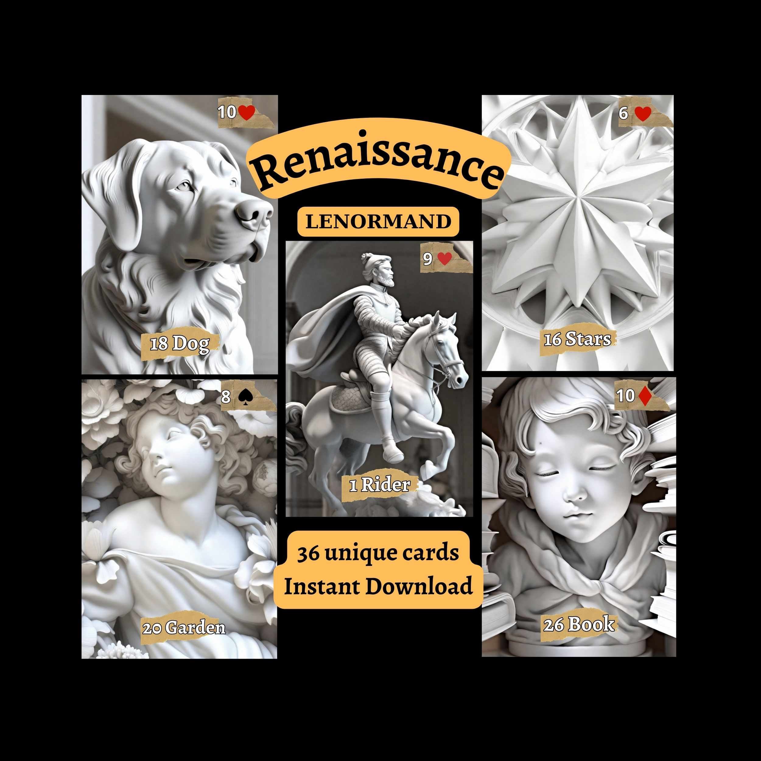 Instant Download Printable Lenormand Cards, Step Into the Renaissance ...