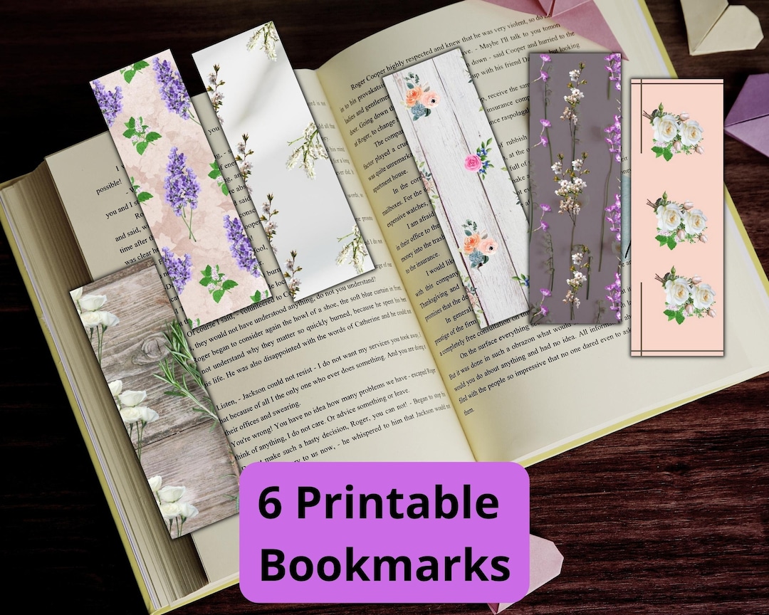 Floral Bookmarks: Printable Stationery for Book Lovers (digital ...