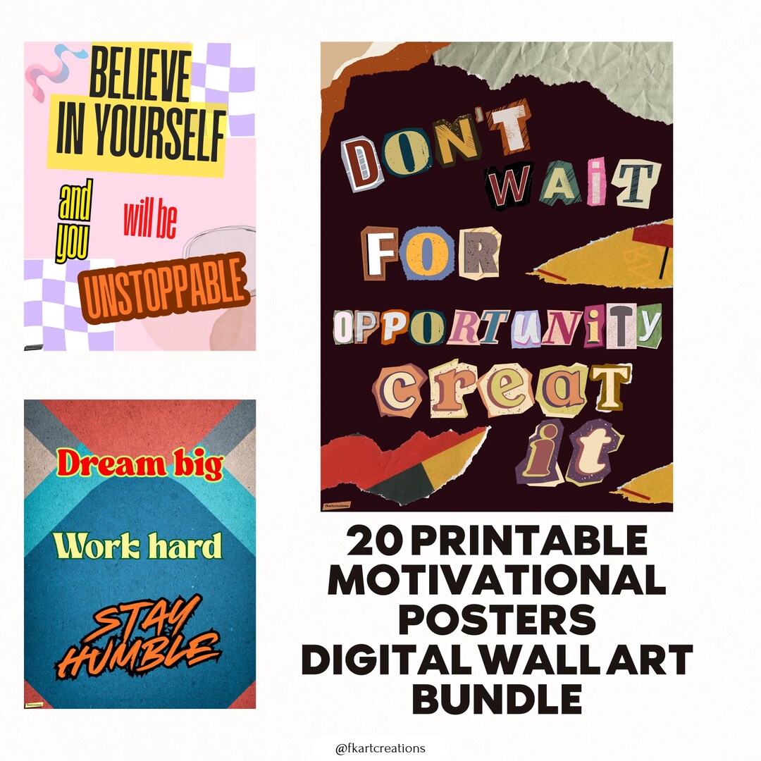 Motivational Quote Posters: Pop Art & Pastel Prints (digital Download ...