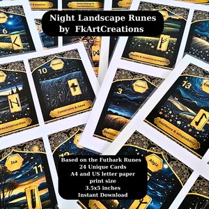 Instant Download Unique Runic Art Card Deck: Explore Fkartcreations ...