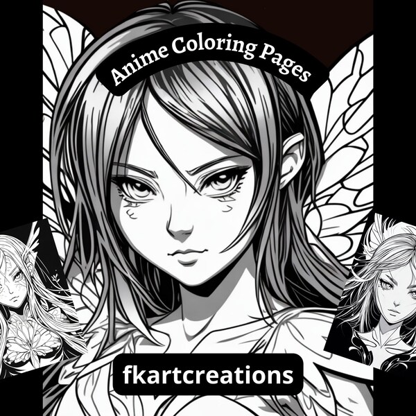 Anime Characters Print Coloring Pages - Etsy