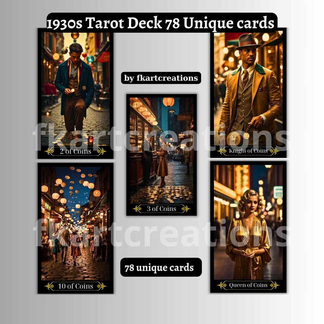 1930s Tarot Deck: Printable Rider-waite Style Cards (digital Download ...