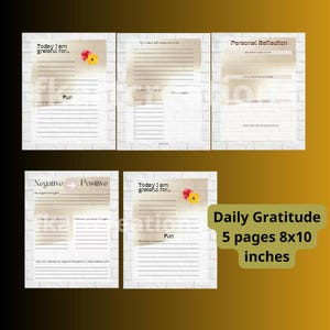Gratitude Journal Printable: Self-growth & Positive Thinking (PDF ...