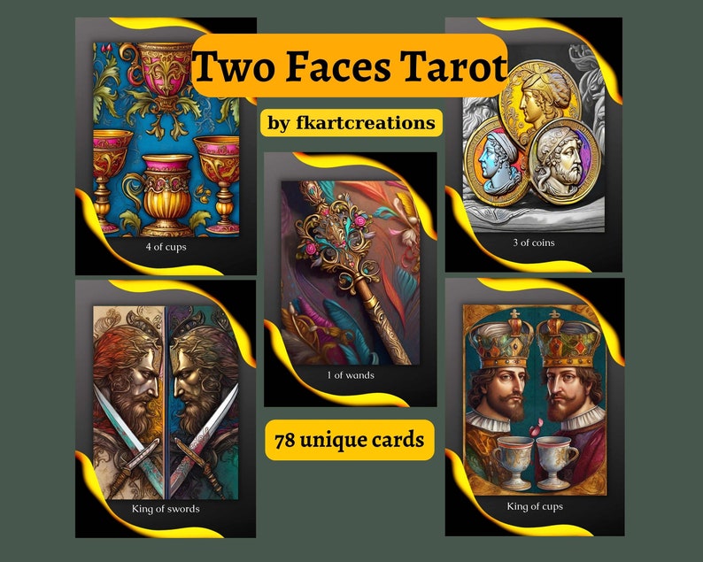 Instant Download Printable Tarot Deckthe Two Faces Tarot: - Etsy