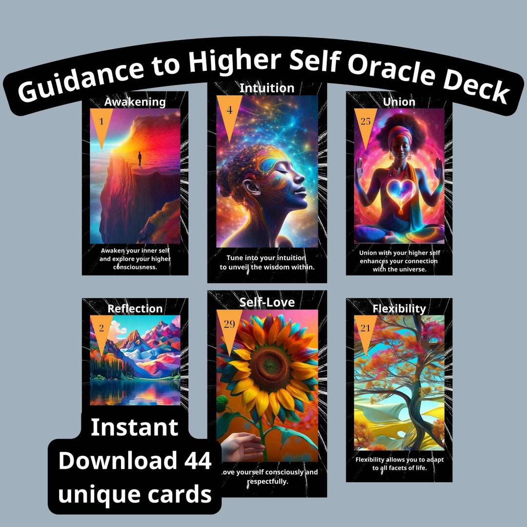 Instant Download Oracle Cards, Guidance to Higher Self Oracle Deck ...