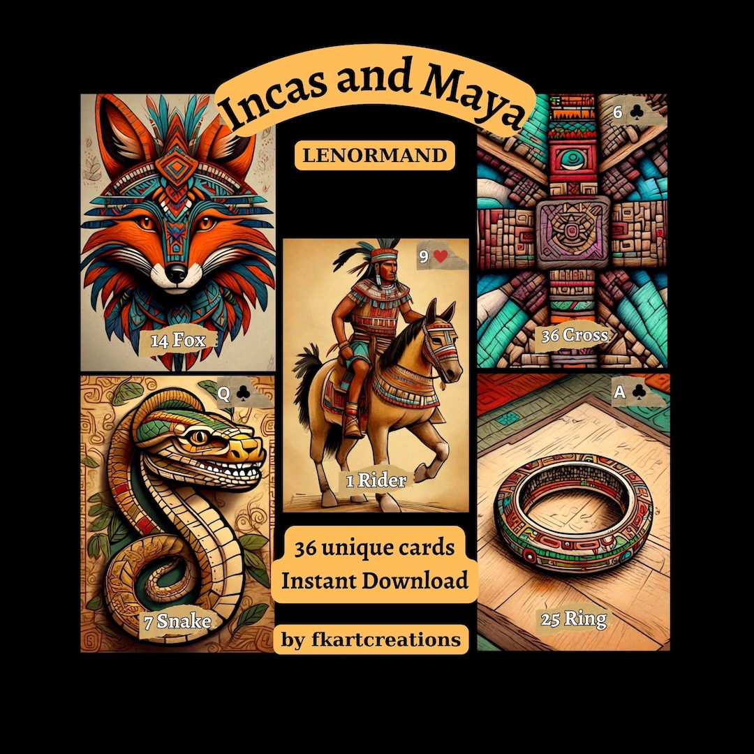 Inca Maya Lenormand Deck: Printable Oracle Cards (digital Download) - Etsy