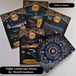 Instant Download Unique Runic Art Card Deck: Explore Fkartcreations ...