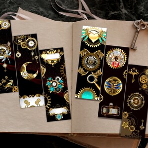 Instant Digital Download Set of 6 Steampunk Clock-themed Bookmarks ...