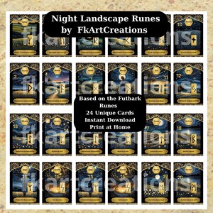 Instant Download Unique Runic Art Card Deck: Explore Fkartcreations ...