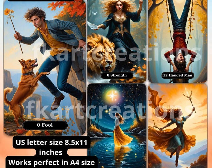 Autumn Oil Painting Tarot Deck: Photorealistic Printable Cards (digital ...