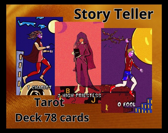 Tarot Deck Storyteller Tarot Cards Laminated Handmade Hand Drawn Cards ...