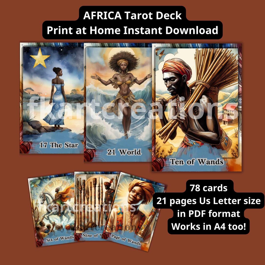 Africa Tarot Deck: Cultural Wisdom, Spiritual Journey (printable ...