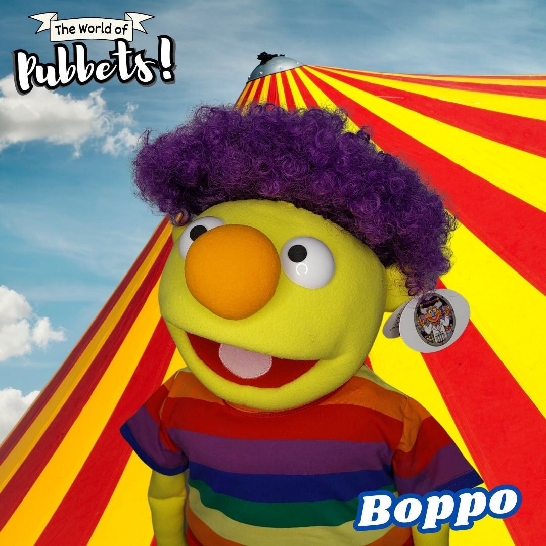 Boppo the Clown Vibrant Yellow Puppet With Oversized Nose - Etsy