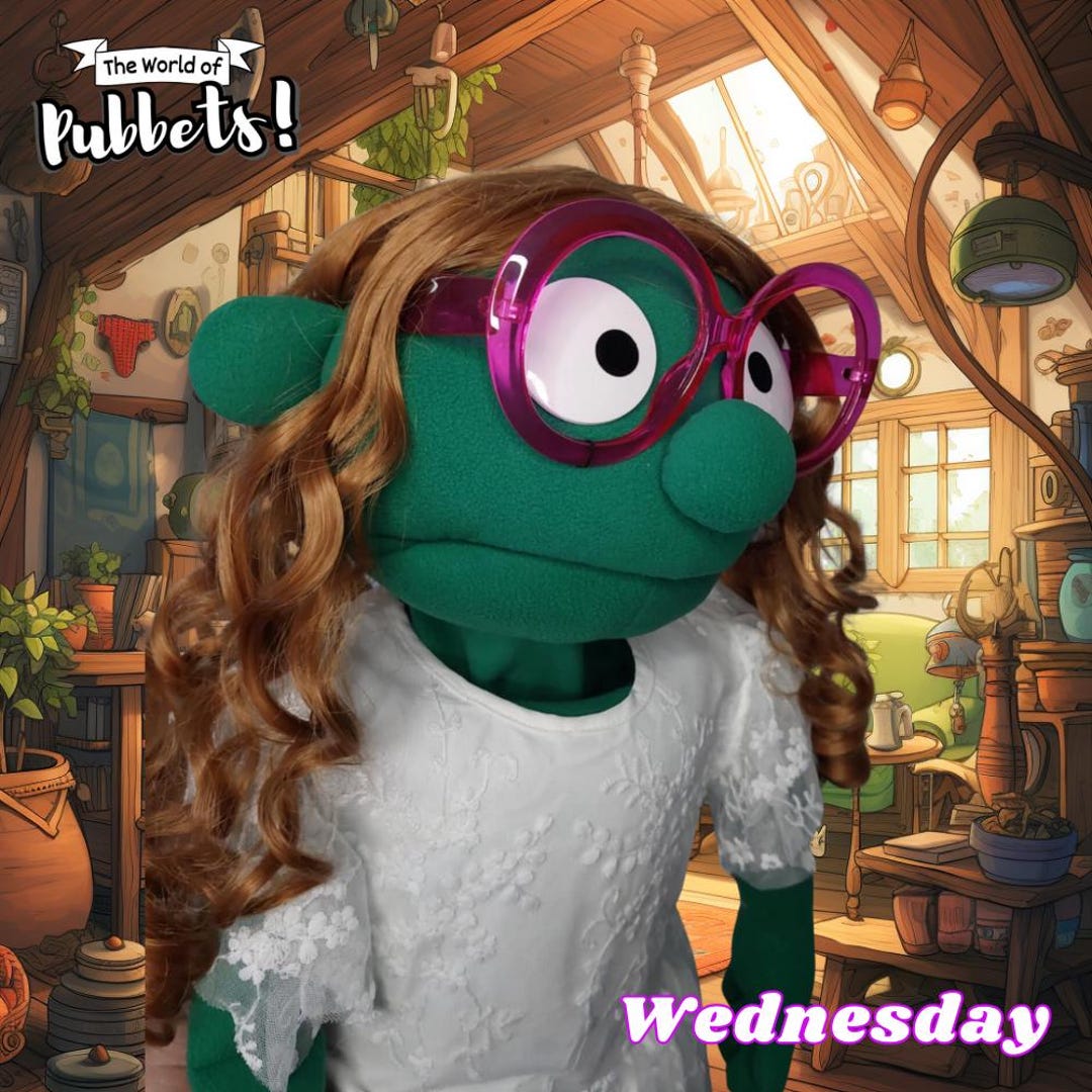 Wednesday 28 Enigmatic Green Full-body Puppet With Free Bag, Mystery ...