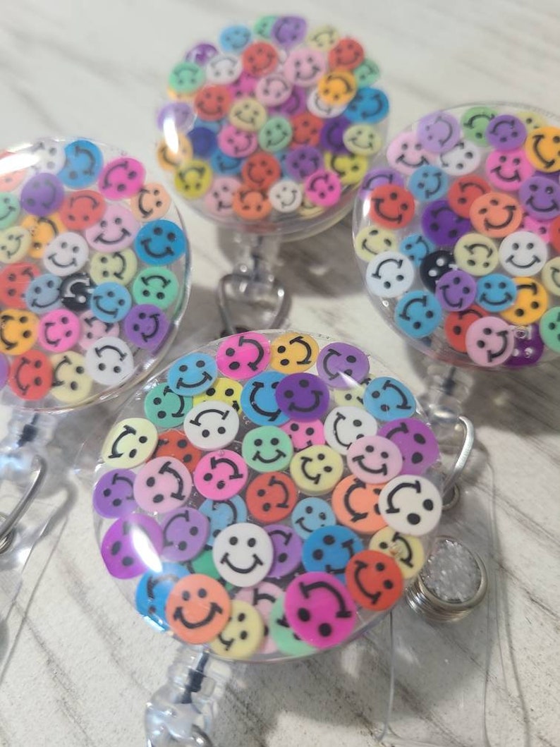 Smiley Face Badge Reel, Healthcare ID Holder - Etsy