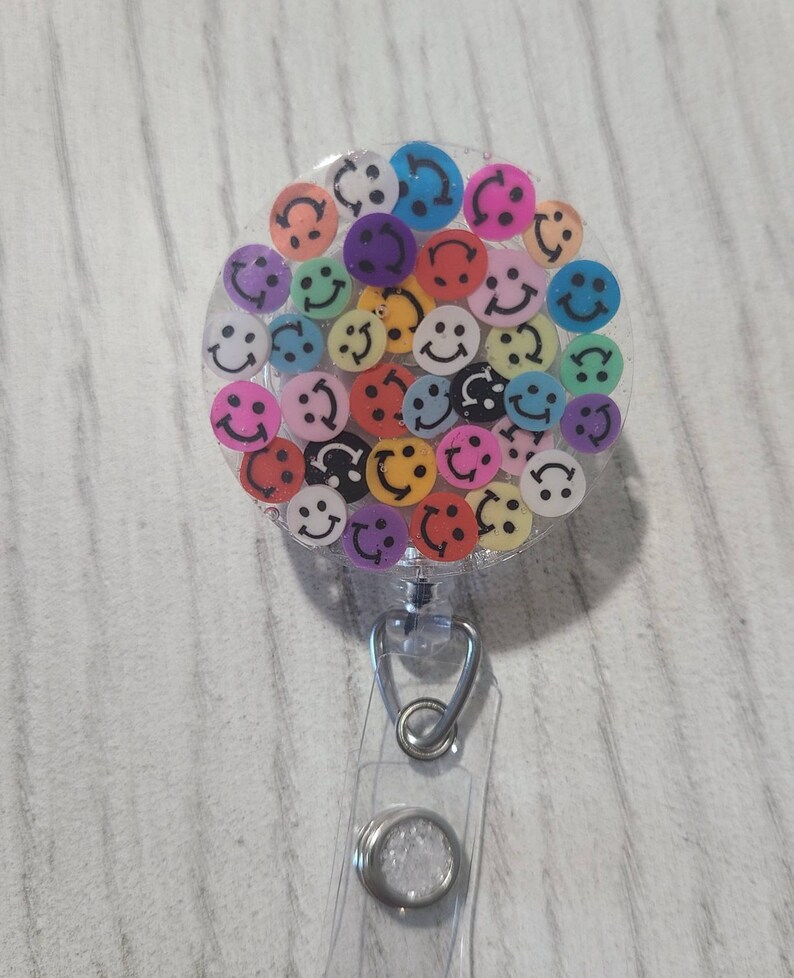 Smiley Face Badge Reel Fall Happy Badge Healthcare Worker ID - Etsy