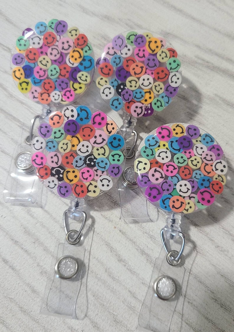 Smiley Face Badge Reel, Healthcare ID Holder - Etsy