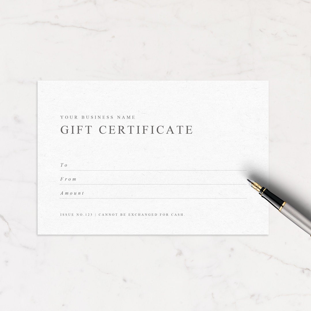 Gift Certificate Template Printable, Editable Business Gift Voucher ...