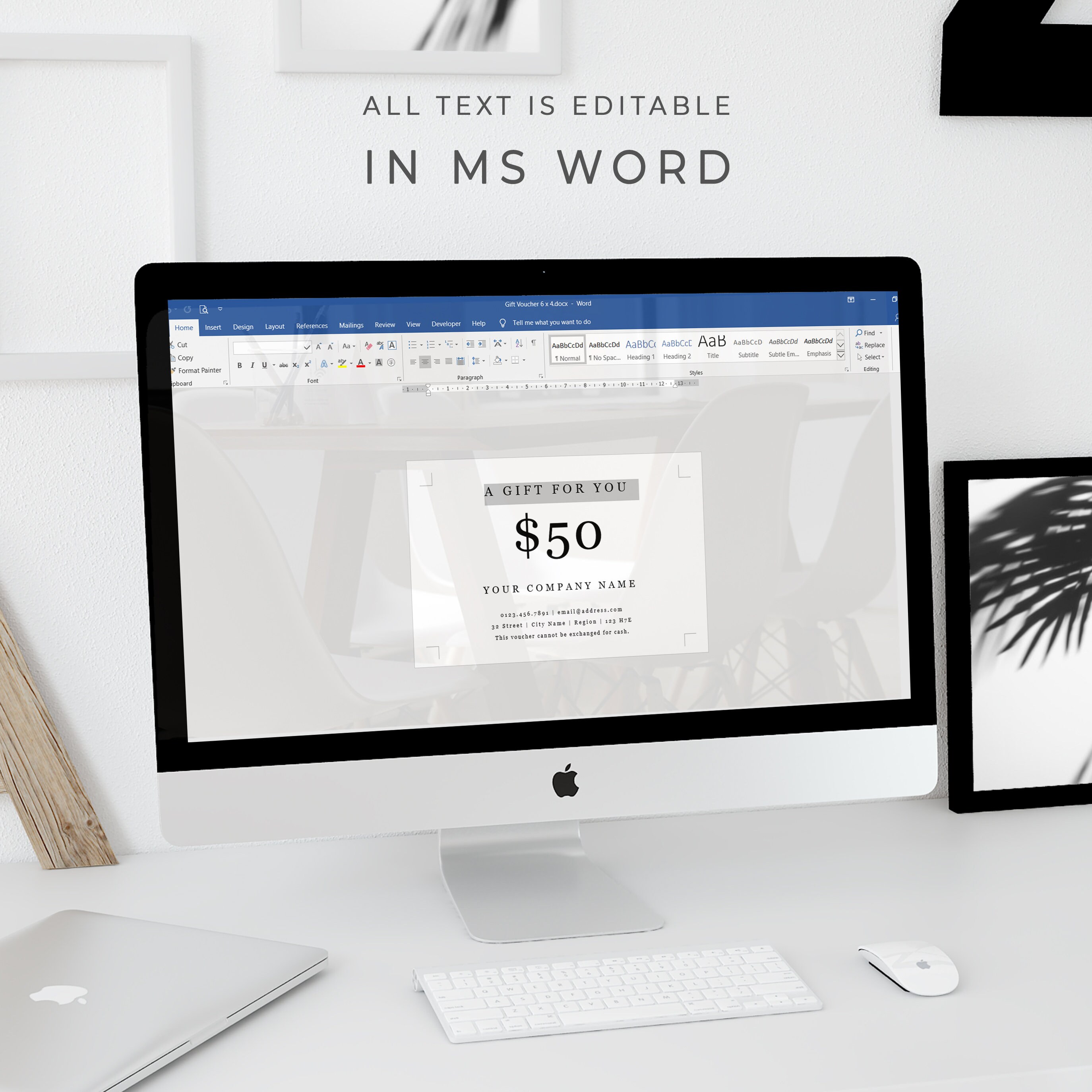 Gift Certificate Template in Word, Editable Gift Voucher Template ...